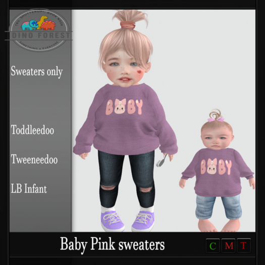 Second Life Marketplace - Dino Forest-Baby pink sweater unpacker