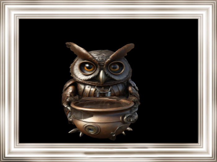 Second Life Marketplace - HB: Steampunk Owl w Pot FULL PERM