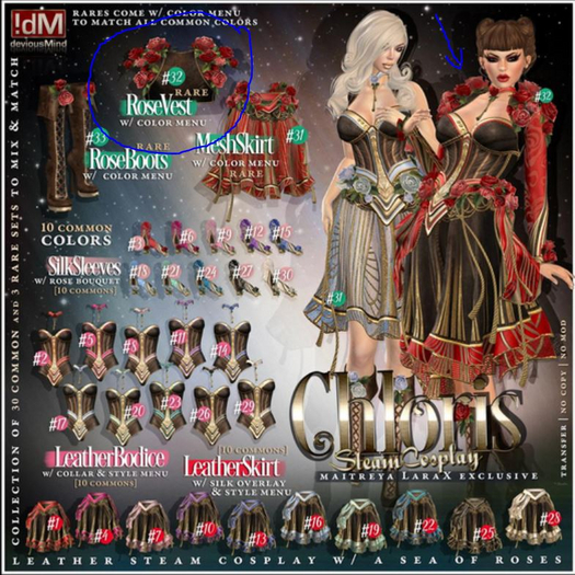 Second Life Marketplace - !dM !deviousMind - Chloris - 32 **ROSE VEST ...