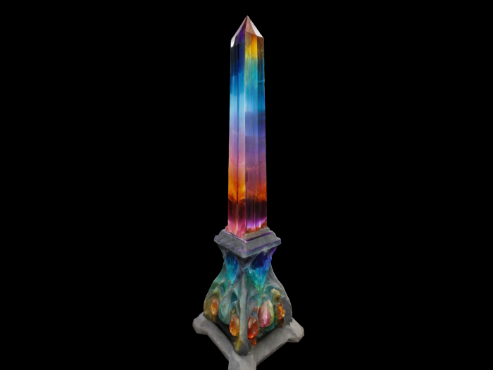 Second Life Marketplace - HB: Rainbow Crystal Pylon Statue FuLL PERM