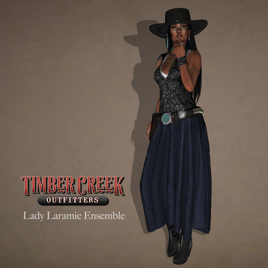 Second Life Marketplace - [Timber Creek] Lady Laramie Ensemble-Navy