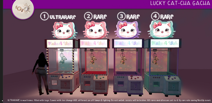 Second Life Marketplace - 1. rojo - Lucky Cat-cha - Claw Machine ...