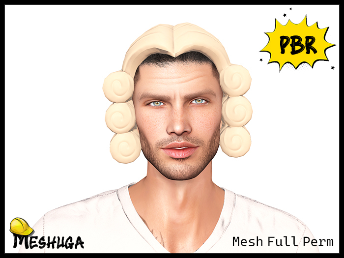 Second Life Marketplace - Meshuga PBR Judge Wig FULL PERM MESH