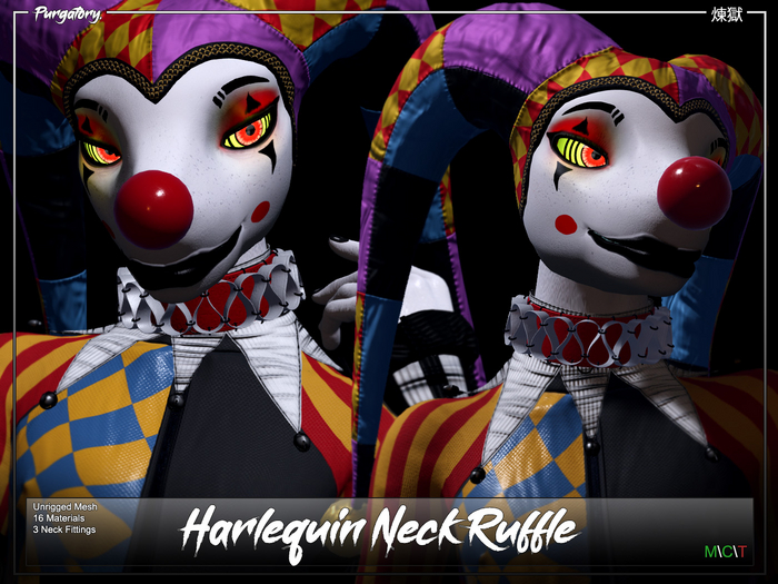 Second Life Marketplace - Purgatory. - Harlequin Neck Ruffle