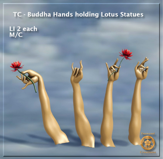 Second Life Marketplace - TC - Buddha Hands holding Lotus Statues