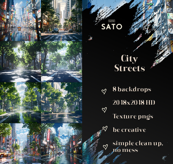 Second Life Marketplace - SATO - City Streets backdrops (UNPACK)