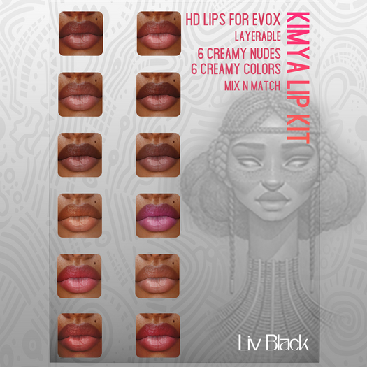 Second Life Marketplace - Kimya - EvoX Head - Lip Kit - Demo
