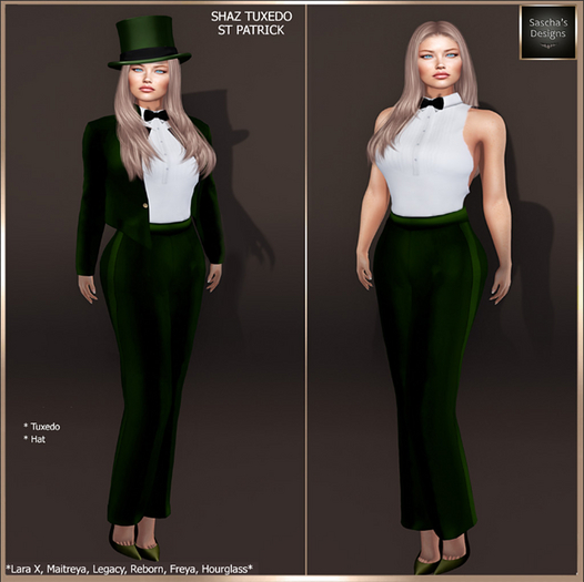 Second Life Marketplace - SAS - Shaz Tuxedo & Hat St Patrick (LaraX & MB)