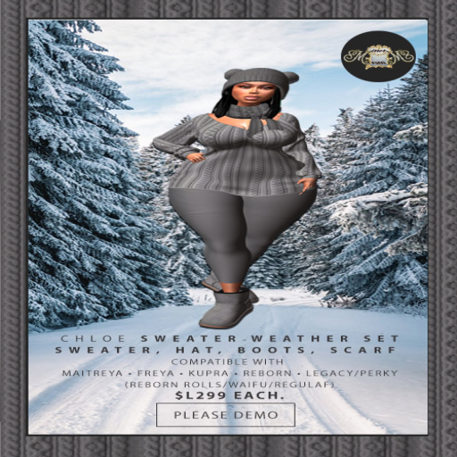 Second Life Marketplace - ~MM~ CHLOE CABLE KNIT GREY