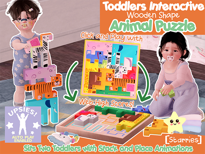 Second Life Marketplace - [Starries] Animal Block Puzzle for Toddlers ...