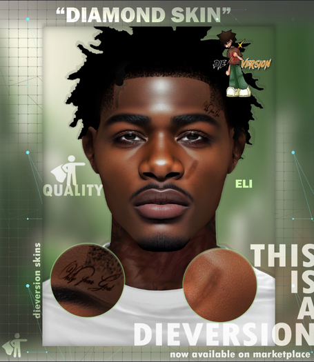 Second Life Marketplace - /DV/ Diamond Demo Skin (Eli)