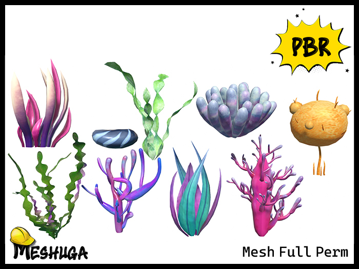 Second Life Marketplace - Meshuga PBR Underwater Pack 7 FULL PERM MESH