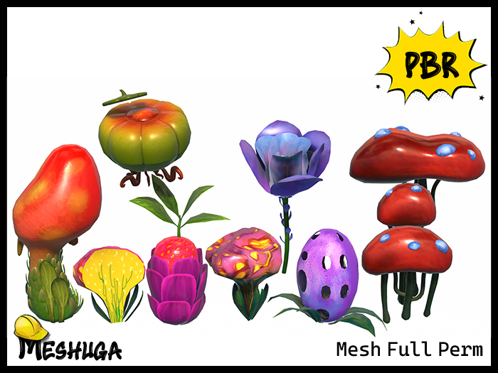 Second Life Marketplace - Meshuga PBR Underwater Pack 10 FULL PERM MESH
