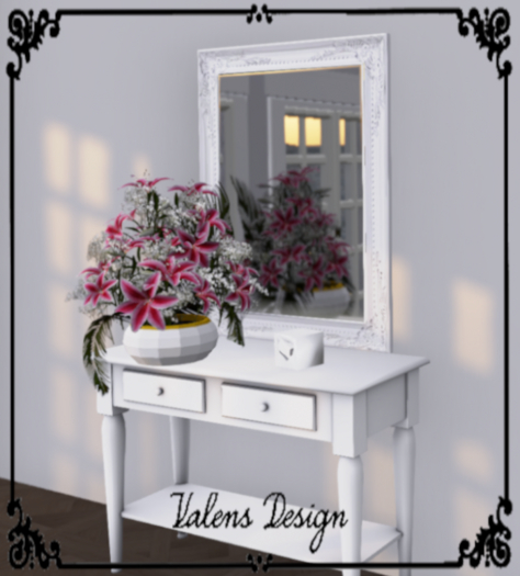Second Life Marketplace - Wood frame mirror white whit realistic ...