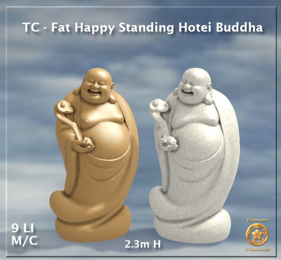 Second Life Marketplace - TC - Fat Happy Standing Hotei Buddha
