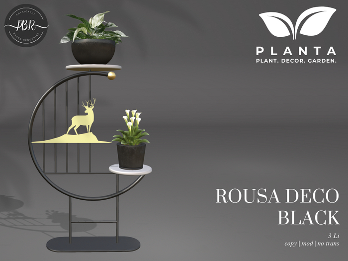 Second Life Marketplace - Planta - Rousa Deco Black