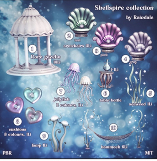 Second Life Marketplace - 2. Raindale - Shellspire armchair (teal)