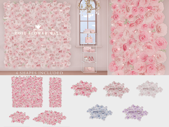 Second Life Marketplace - +Half-Deer+ Rose Flower Wall [FATPACK - TX ...