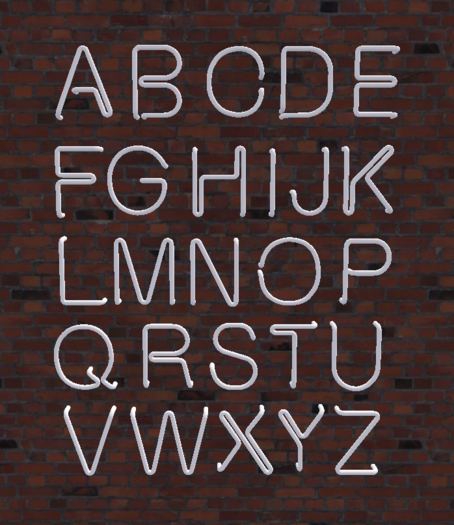 Second Life Marketplace - Neon Letters Kit Model Cool New York for ...