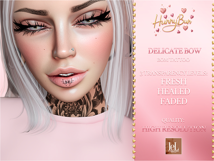 Second Life Marketplace - HB / Delicate Ribbon EvoX Lip Tattoo / GIFT ...