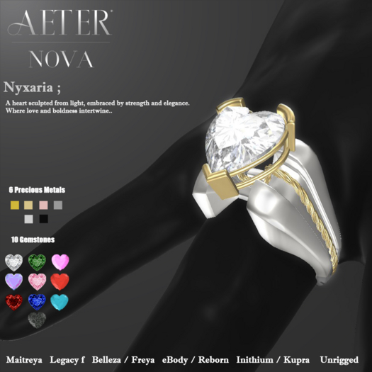 Second Life Marketplace - -AeternovA- Nyxaria Heart Ring