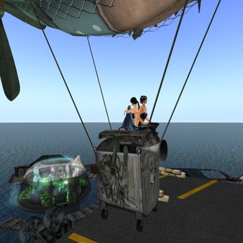 Second Life Marketplace - Steampunk Dumpster Dirigible