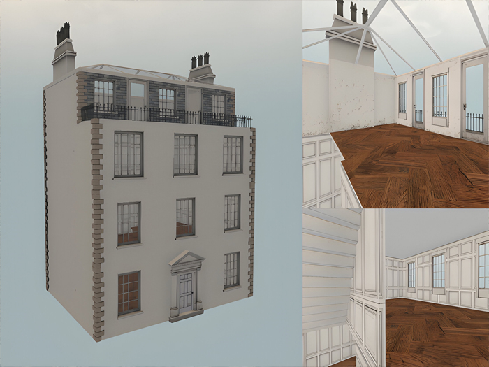 Second Life Marketplace - Georgian Bexley White Stucco Town House Home ...