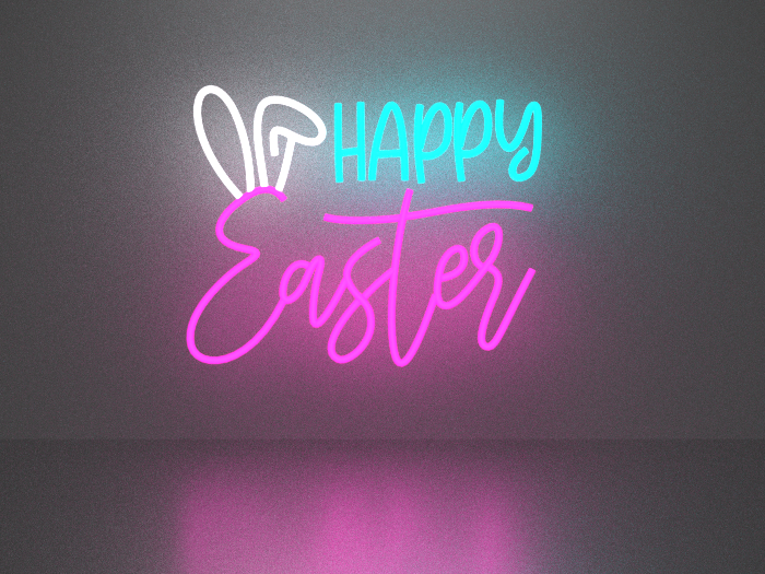 Second Life Marketplace - Happy Easter 26 neon sign Full Permission