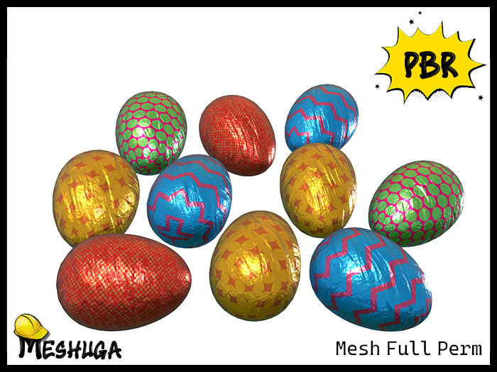 Second Life Marketplace - Meshuga PBR Easter Eggs FULL PERM MESH