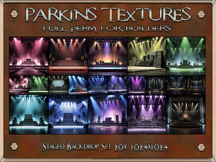 Second Life Marketplace - Parkins Textures - Stage Backdrops Set - 20x ...