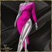 Second Life Marketplace - Yalin Fashion QUIARA Fuchsia- DIAGONAL CUT DRESS