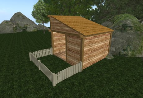 Second Life Marketplace - Animal kennels 3pen lean to