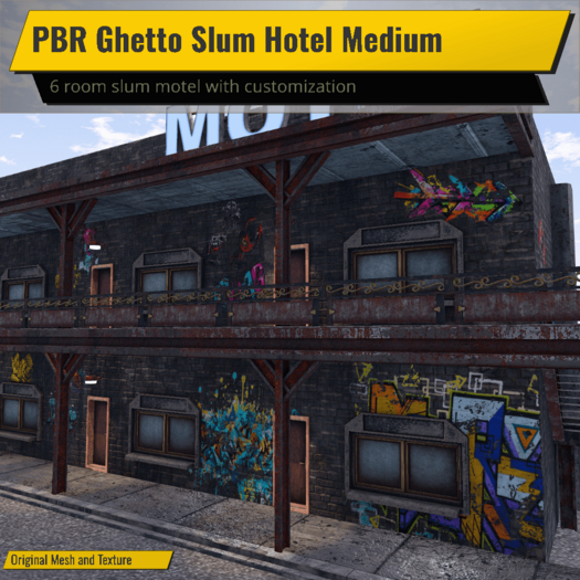 Second Life Marketplace - PBR Ghetto Slum Hotel Medium