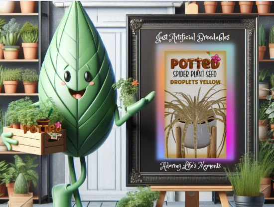 Second Life Marketplace - Potted: Spider Plant Seed: Droplets Yellow