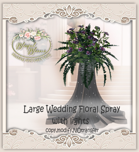 Second Life Marketplace - BB..Large Wedding Floral Spray with lights ...