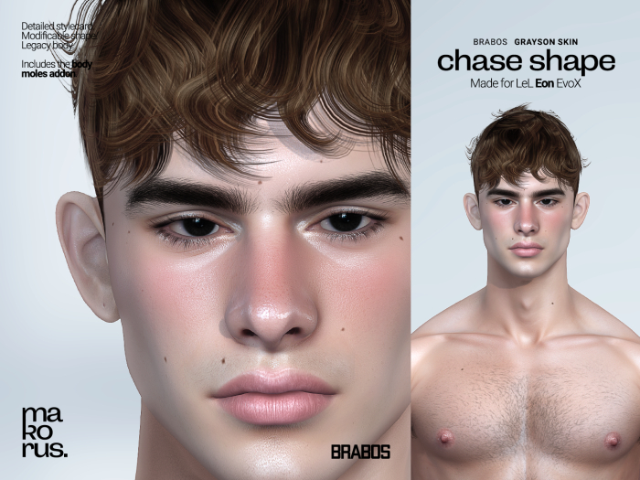 Second Life Marketplace - MAKORUS: CHASE SHAPE mens shape for Eon LeL ...