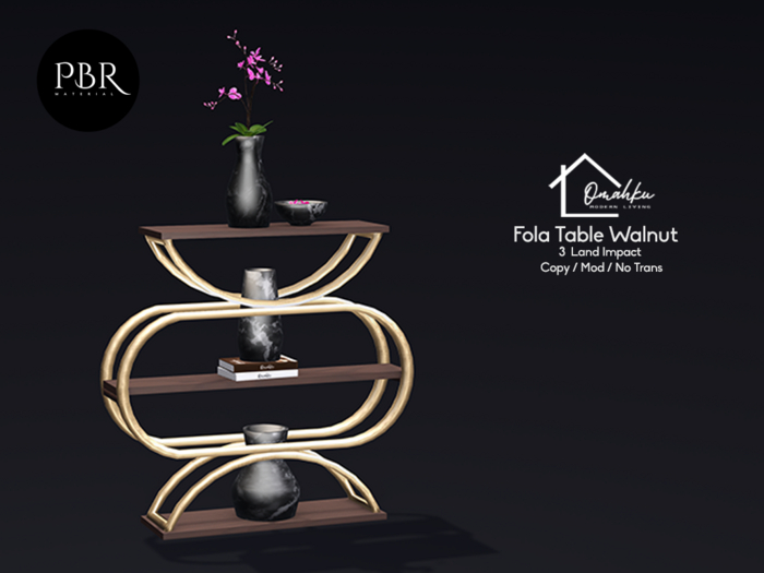 Second Life Marketplace - OMAHKU - Fola Table Walnut