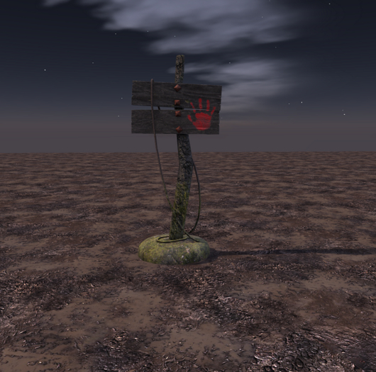 Second Life Marketplace - bloody handprint wooden Sign decor - 1Li