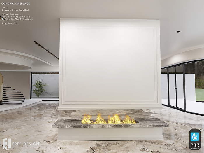 Second Life Marketplace - Corona Fireplace PBR 10 LI [Erfe Design ] PACK