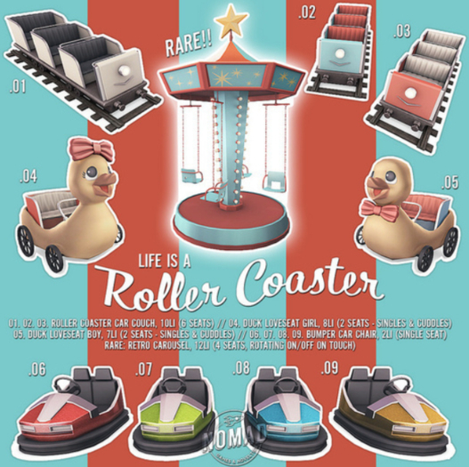 Second Life Marketplace - NOMAD // Roller Coaster Car // White