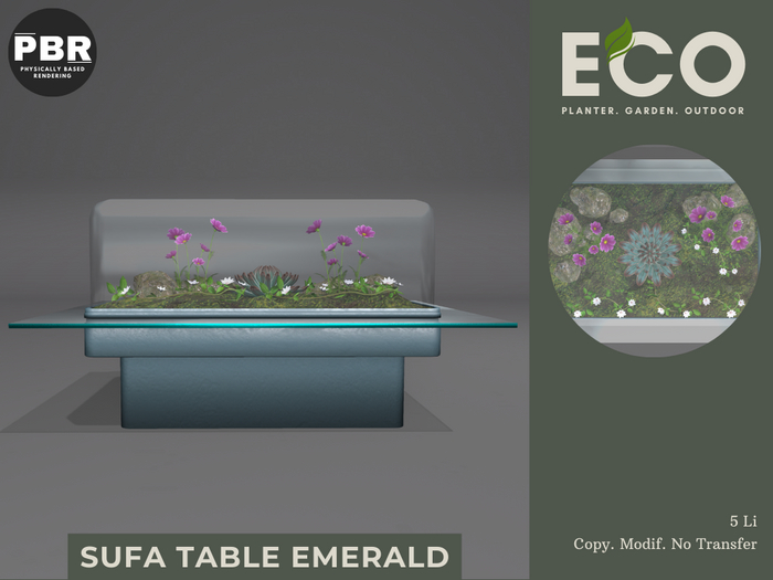 Second Life Marketplace - Eco - Sufa Table Emerald