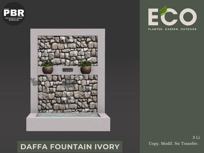Second Life Marketplace - Eco - Daffa Fountain Ivory
