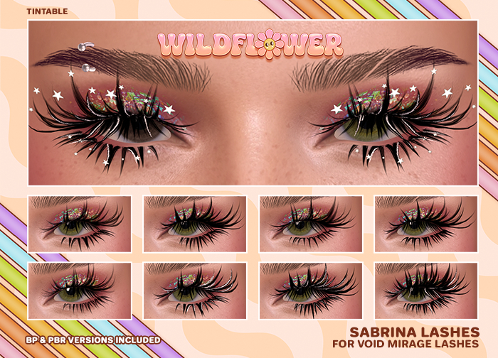 Second Life Marketplace - + wildflower sabrina lashes (void mirage)