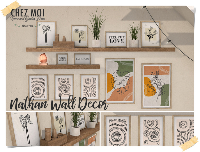 Second Life Marketplace - CHEZ MOI ♥ Nathan Wall Decor