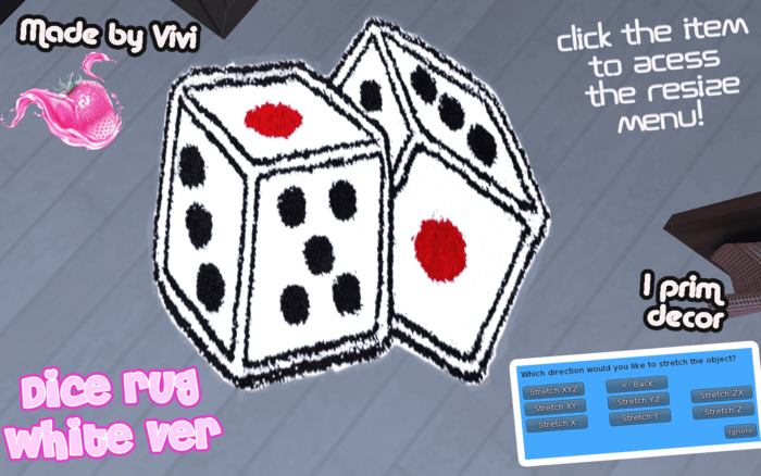 Second Life Marketplace - Dice White version rug-Vivi