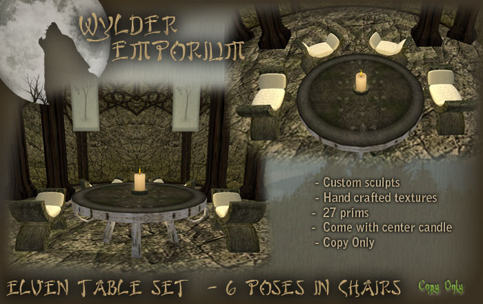 Second Life Marketplace - Wylder Emporium Elven Table Set