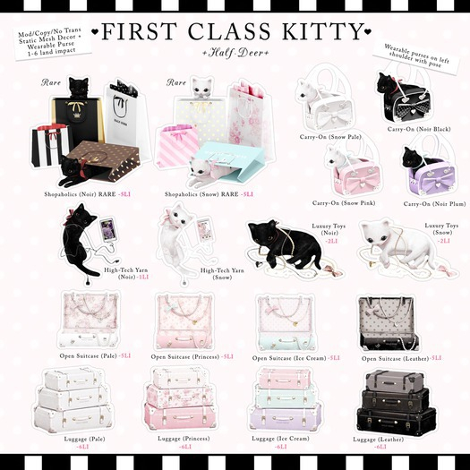 Second Life Marketplace - +Half-Deer+ First Class Kitty - Luggage - Ice ...