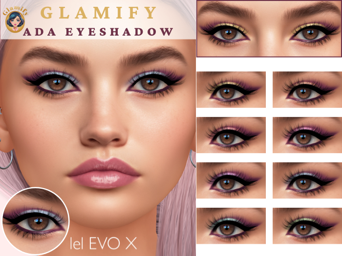 Second Life Marketplace - {Glamify} Ada BOM Eyeshadow for Lelutka EVOX