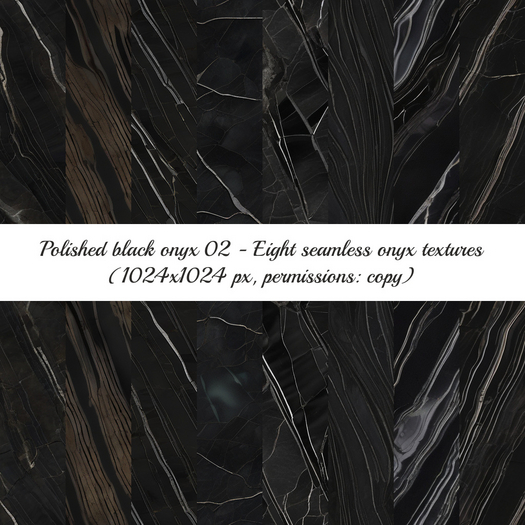 Second Life Marketplace - [Alpha Magic] Polished black onyx textures pack 02