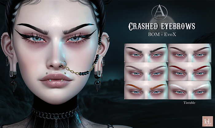 Second Life Marketplace - +ARANA+ Crashed Eyebrows- Lelutka EvoX BOM